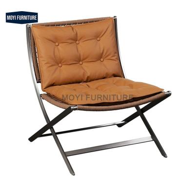 China Arm Chair Modern Italian Chair Designer Vintage Genuine Leather Living Room Minimalist Designer Sofa Chair Electric No for sale