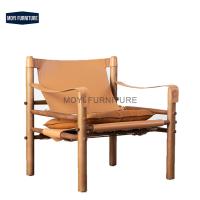 China Wooden Ultra Fiber Leather Single Leisure Chair Vintage Modern Saddle Ancient Style Contemporary Seating Living Room for sale