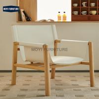 China Living Room Furniture Custom Modern Italian Luxury Solid Wood Restaurant Chair with Saddle Leather Backrest Feature for sale