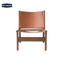 China Living Room Furniture Leather Modern Saddle Cowhide Chair Smoky Grey Relaxed Comfortable Stylish Lounge Seat Seating Chair for sale