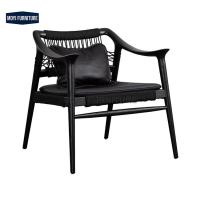 China Leisure Chair Featuring Classic Design High Grade Ash Wood Leather Suede Fabric Living Room Chair Ideal for Hotel Lounge for sale