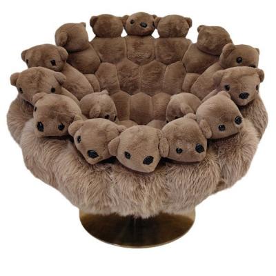China Home Furniture High End Creative Personality Art Alien Doll Animal Doll Lazy Polar Plush Teddy Bear Sofa Chair Designer for sale