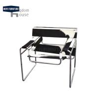 China Modern Bauhaus Armchairs Featuring Heavy-Duty Seamless Tubular Steel Frame Leather Suspended Seats Stylish Living Seating for sale