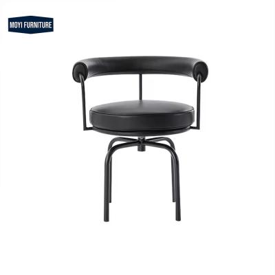China Dining Room Furniture Modern Swivel Round Lounge Chair Leather Lounge MOYI Swivel Chair for sale