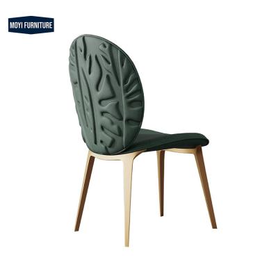 China CUSTOM Luxury Italian Velvet Green Style Stool Chair Dining Room Arm Chair with Golden Legs Modern Design Furniture for sale