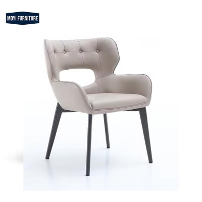 China Dining Room Furniture Luxury Modern Upholstered Nordic Restaurant Chairs Black Metal Legs Sophisticated Comfortable for sale