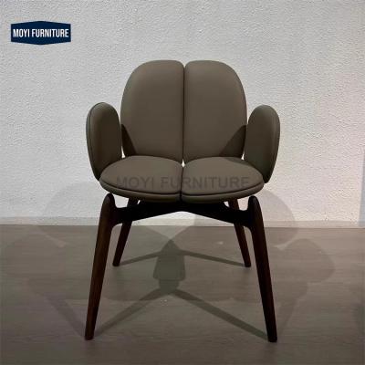 China Luxury Modern Solid Wooden Leather Dining Chair Creative Designer Makeup Chair for Hotel Restaurant Cafe Home Furniture for sale
