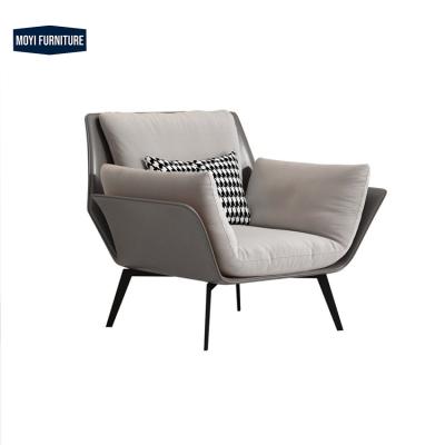 China Living Room Furniture Upholstered Leather Recliner Chair Vintage Accent Design Style Modern Bedroom Dining Sitting Room for sale