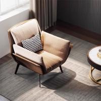 China Living Room Furniture Upholstered Leather Recliner Chair Vintage Accent Design Style Modern Bedroom Dining Sitting Room for sale