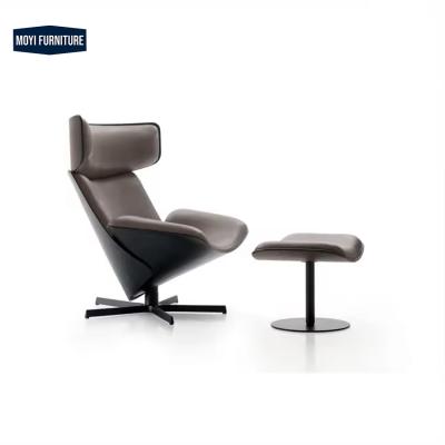 China Arm Chair Modern Living Room Furniture Swivel Leather Accent Sofa Chair Lounge Chaise Chair Ottoman Version Included for sale