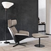 China Arm Chair Modern Living Room Furniture Swivel Leather Accent Sofa Chair Lounge Chaise Chair Ottoman Version Included for sale