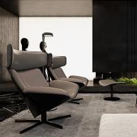 China Arm Chair Modern Living Room Furniture Swivel Leather Accent Sofa Chair Lounge Chaise Chair Ottoman Version Included for sale