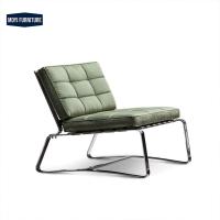 China Mail Packing Arm Chair Modern Living Room Accent Chair Comfort Leisure Chair Fabric Lounge Chair Metal Leg Green Chair for sale