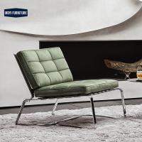 China Mail Packing Arm Chair Modern Living Room Accent Chair Comfort Leisure Chair Fabric Lounge Chair Metal Leg Green Chair for sale