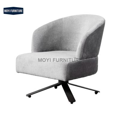 China Modern Nordic Leisure Chair Light Luxury Velvet Office Chair Cloth Lazy Balcony Metal Swivel Chair Living Room Furniture for sale