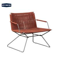 China Outdoor Garden Aluminum Frame Reclining Chair featuring Modern Patio Leisure Weave Rope Dining Chair Furniture for sale