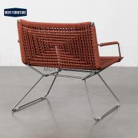 China Outdoor Garden Aluminum Frame Reclining Chair featuring Modern Patio Leisure Weave Rope Dining Chair Furniture for sale