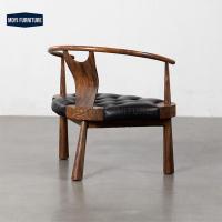 China Solid Wood Legs Home Furniture Chinese Style Single Sofa Chair with Tea Table Light Luxury Balcony Lounge Modern Dining Hotel for sale