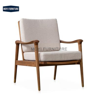 China Velvet Fabric Modern Handmade Single Seater Couch Solid Wood Sofa Chair Living Room Customization Simplicity Comfortable for sale