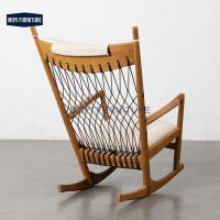 China Leisure Chair with Solid Wood Legs Rocking Lounge Chair Wooden Rattan Arm Chairs Living Room Luxury Modern Reclining Sofa for sale