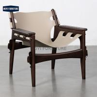 China Hotel Modern Chair with Arms Leather Upholstered Wooden Frame Single Accent Chair Luxury Lounge Seating Living Room for sale