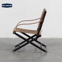 China No Electric Italian Designer Light Luxury Living Room Folding Chair Portable Leather Wood Recliner Armchairs Villa Home for sale