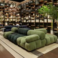 China MOYI Velvet Sofa Set Luxury Sectional Design Nordic l Shape Modern Modular Velvet Sectional Living Room Furniture  Belini Sofa for sale