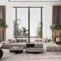 China MOYI Set Fabric Modern Corner Type Set Furniture Leather Shape Sofas 7 Seater l Sofa Sectional for Living Room Sofas for sale