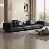 China MOYI Modern Large Sectional Couch Set Corner Metal Leather and LeatherSofa Set Living Room Furniture for sale
