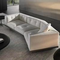 China MOYI Modern Large Sectional Couch Set Corner Metal Leather and LeatherSofa Set Living Room Furniture for sale