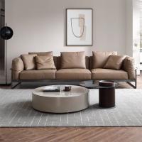 China Modern Advanced Down Leather Sofa Italian Minimalist Villa Living Room Creative Luxury Sofa Set for sale