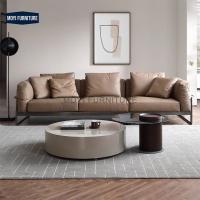 China Modern Advanced Down Leather Sofa Italian Minimalist Villa Living Room Creative Luxury Sofa Set for sale