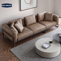 China Modern Advanced Down Leather Sofa Italian Minimalist Villa Living Room Creative Luxury Sofa Set for sale