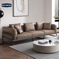 China Modern Advanced Down Leather Sofa Italian Minimalist Villa Living Room Creative Luxury Sofa Set for sale