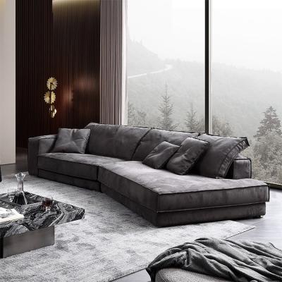 China Modern Indoor Designer Italian Sofa Sets Large Fabric 2-Piece Corner Sectional Couches Convertible Furniture for Living Room for sale
