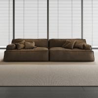 China Modern Italian Minimalist Fabric Damasco Sandblasted Cream Color Sectional Sofa Set Sleek for Apartment Use Filled with Sponge for sale
