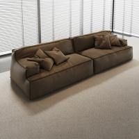 China Modern Italian Minimalist Fabric Damasco Sandblasted Cream Color Sectional Sofa Set Sleek for Apartment Use Filled with Sponge for sale