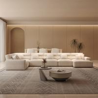 China Italian Style Light Luxury Villa Living Room Furniture Sofa High Backrest Corner Combination L-shaped Home Module Fabric Sofa for sale