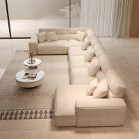 China Italian Style Light Luxury Villa Living Room Furniture Sofa High Backrest Corner Combination L-shaped Home Module Fabric Sofa for sale