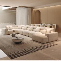 China Italian Style Light Luxury Villa Living Room Furniture Sofa High Backrest Corner Combination L-shaped Home Module Fabric Sofa for sale