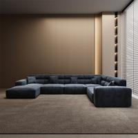 China Italian Style Light Luxury Villa Living Room Furniture Sofa High Backrest Corner Combination L-shaped Home Module Fabric Sofa for sale