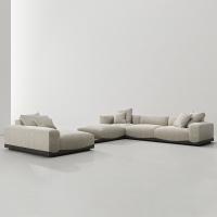 China Latest Minimalist Modern Design Durable Fabric Wooden Sofa Couch Villa Home Living Room L Shape Sectional Sofa for sale