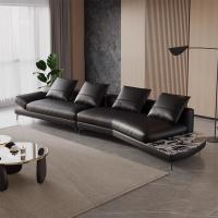 China Italian Luxury Modern Villa Hotel Reclining Corner Leather Sectional Sofa Living Room Furniture Sponge Home Sofas for sale