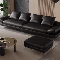 China Italian Luxury Modern Villa Hotel Reclining Corner Leather Sectional Sofa Living Room Furniture Sponge Home Sofas for sale