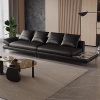 China Italian Luxury Modern Villa Hotel Reclining Corner Leather Sectional Sofa Living Room Furniture Sponge Home Sofas for sale