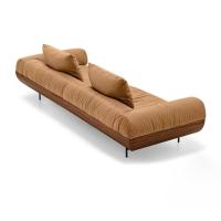 China Luxury Designer Style Hotel Villa Living Room Leather Sofa Modern Italy Wood Frame Brown 3 Seat Sofa Furniture for sale