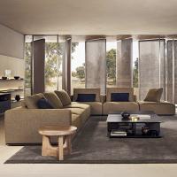 China Comfortable Living Room Modular Sofa Set Velvet Fabric Corner Couch with Simple Design  for House Furnishing for sale