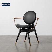 China Italian Design Leather Classic Wishbone Dining Chair Mid century Modern Wood and Metal Industrial Luxury Walnut Dining Chair for sale