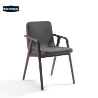 China Modern High-Back Dining Chair for Home ASH Wood Metal Solid Wood Furniture Stable for Hotel Restaurant Living Room Apartment for sale