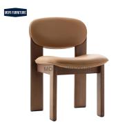 China Modern Design Family Dining Room Furniture Ash Solid Wood Leather Dining Chair for Home Hotel Restaurant Chairs for sale